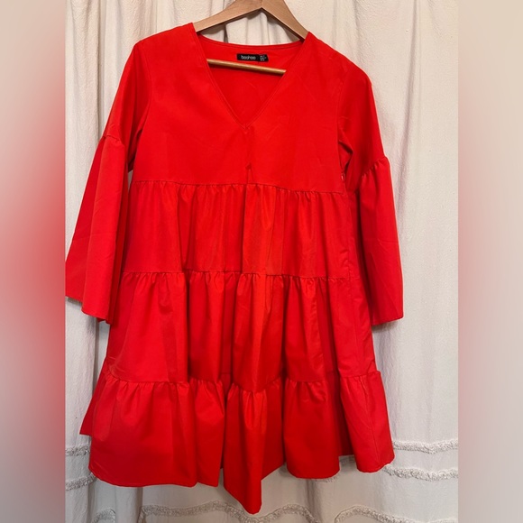 Boohoo | Dresses | Boho Red Dress Size Us Fits A Small Size | Poshmark